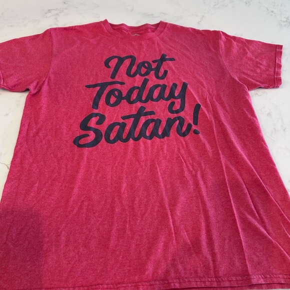 Tops | Red Graphic Tshirt With Bold Text | Poshmark